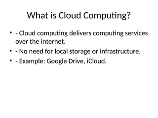 Cloud Computing Ppt Pptx For Cloud Computing Technology Field Ppt