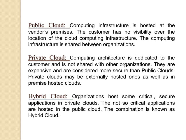 Cloud computing presentation | PPTX | Cloud Computing | Internet