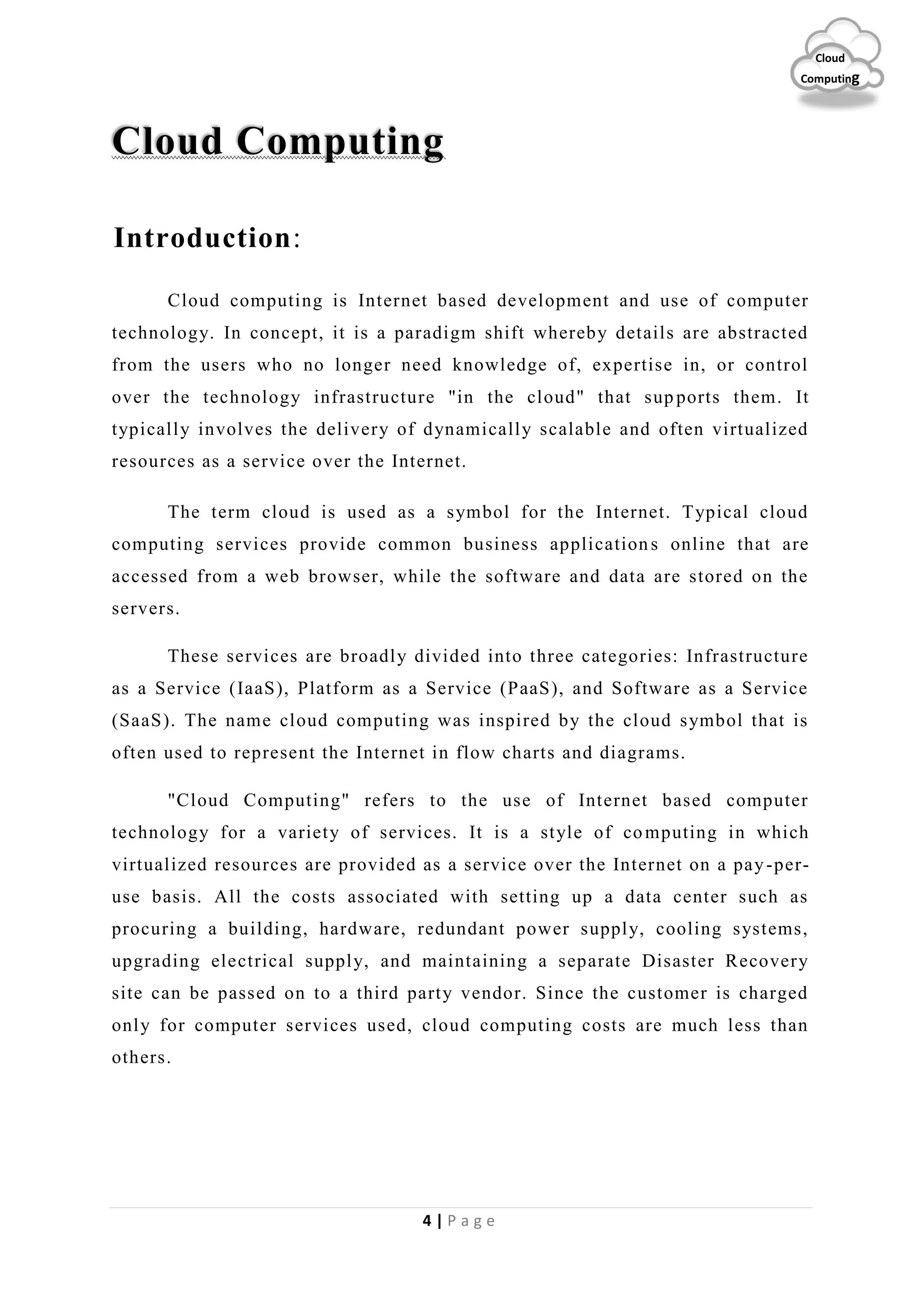 Cloud computing project report | PDF