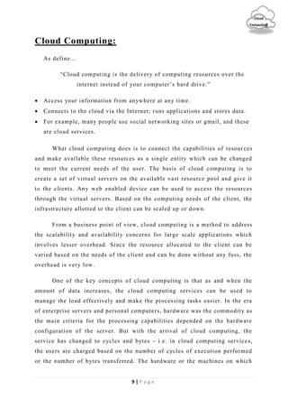 Cloud computing project report | PDF