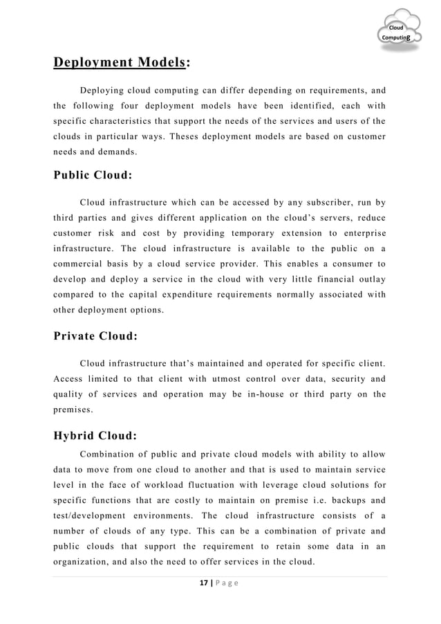 Cloud computing project report | PDF | Cloud Computing | Internet