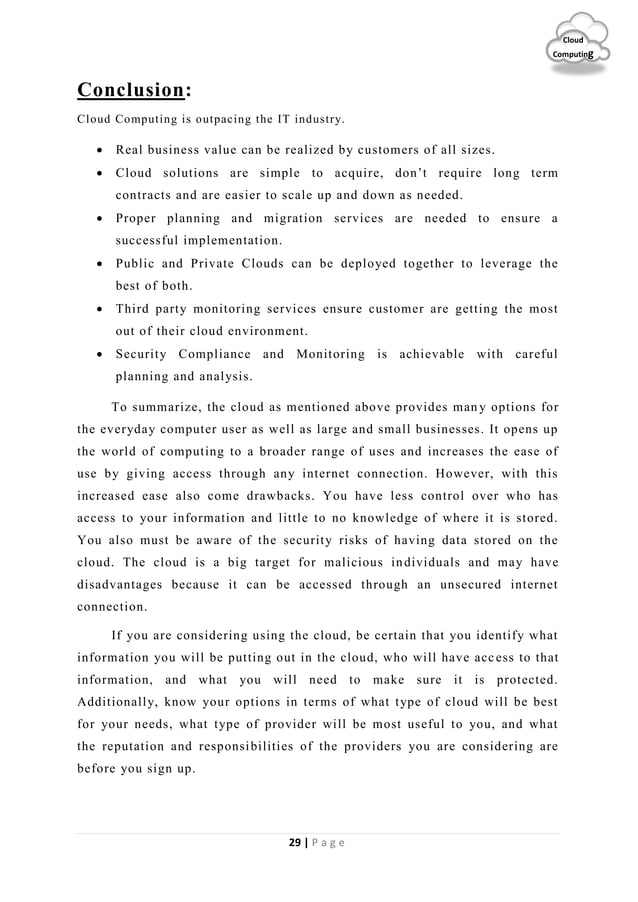 Cloud computing project report | PDF | Cloud Computing | Internet