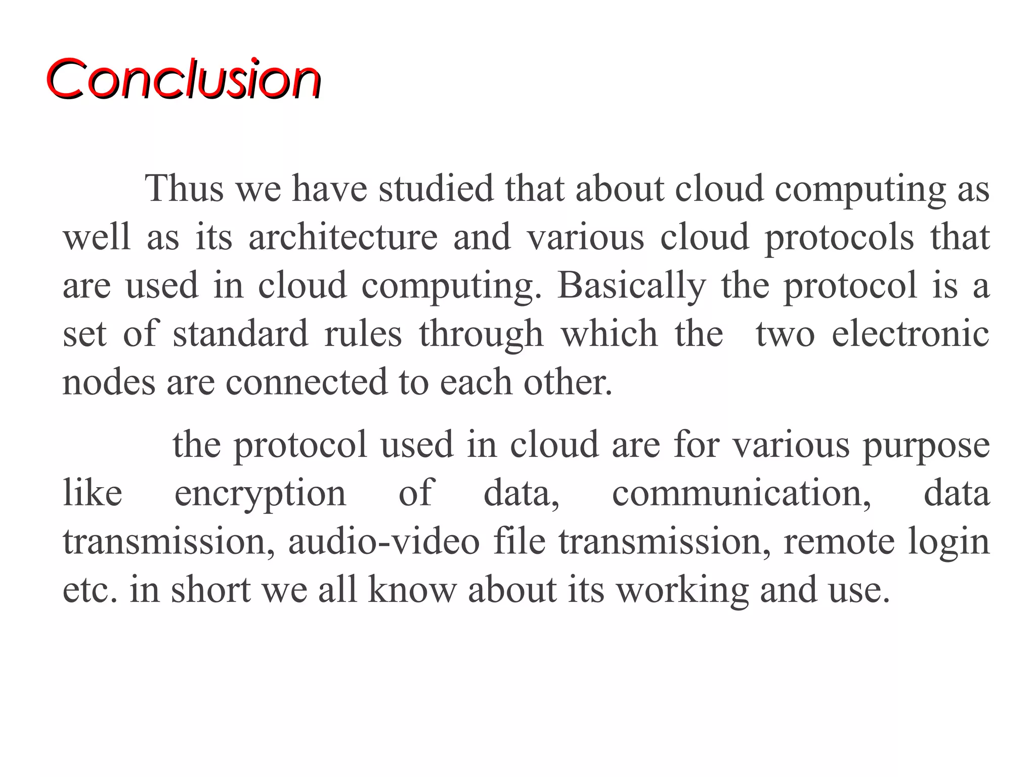 Cloud computing protocol | PPT
