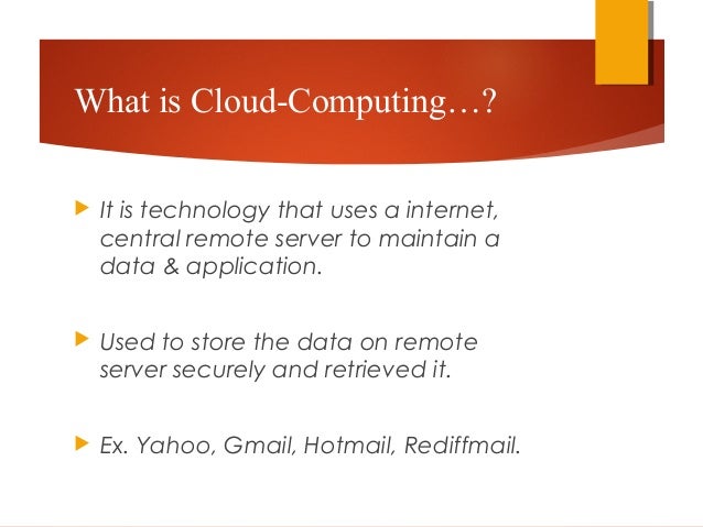 Cloud computing protocol