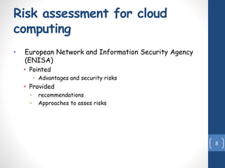 Cloud computing risk assesment presentation | PPTX