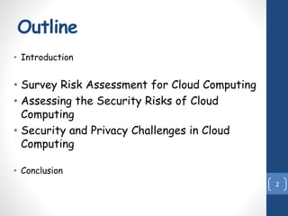 Cloud computing risk assesment | PPT