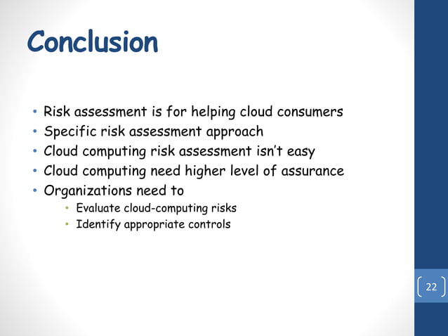Cloud computing risk assesment | PPT