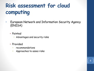 Cloud computing risk assesment | PPT
