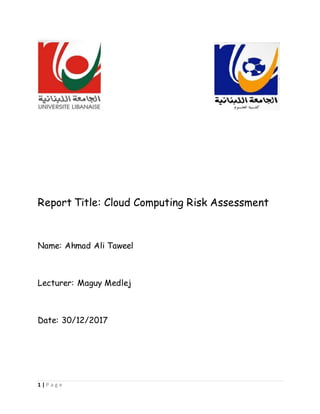 Cloud computing risk assesment report | DOCX