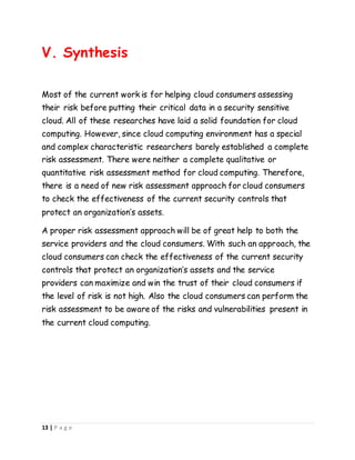 Cloud computing risk assesment report | DOCX