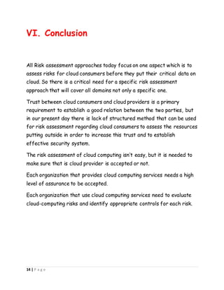 Cloud computing risk assesment report | DOCX