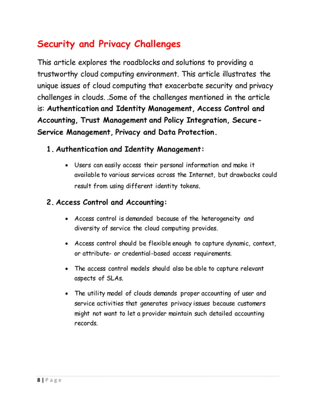 Cloud computing risk assesment report | DOCX