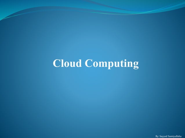 Cloud computing an Introduction | PPT