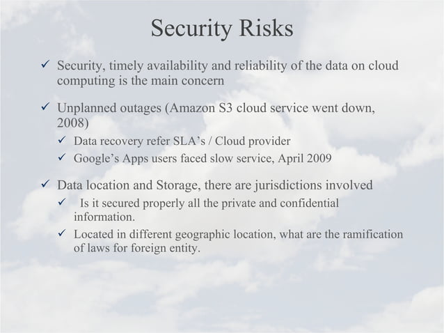 Cloud Computing And Security Concerns Ppt