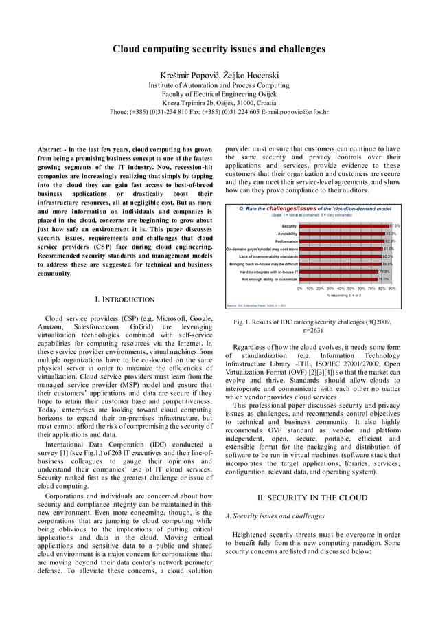 Cloud Computing Security Issues And Challenges Pdf