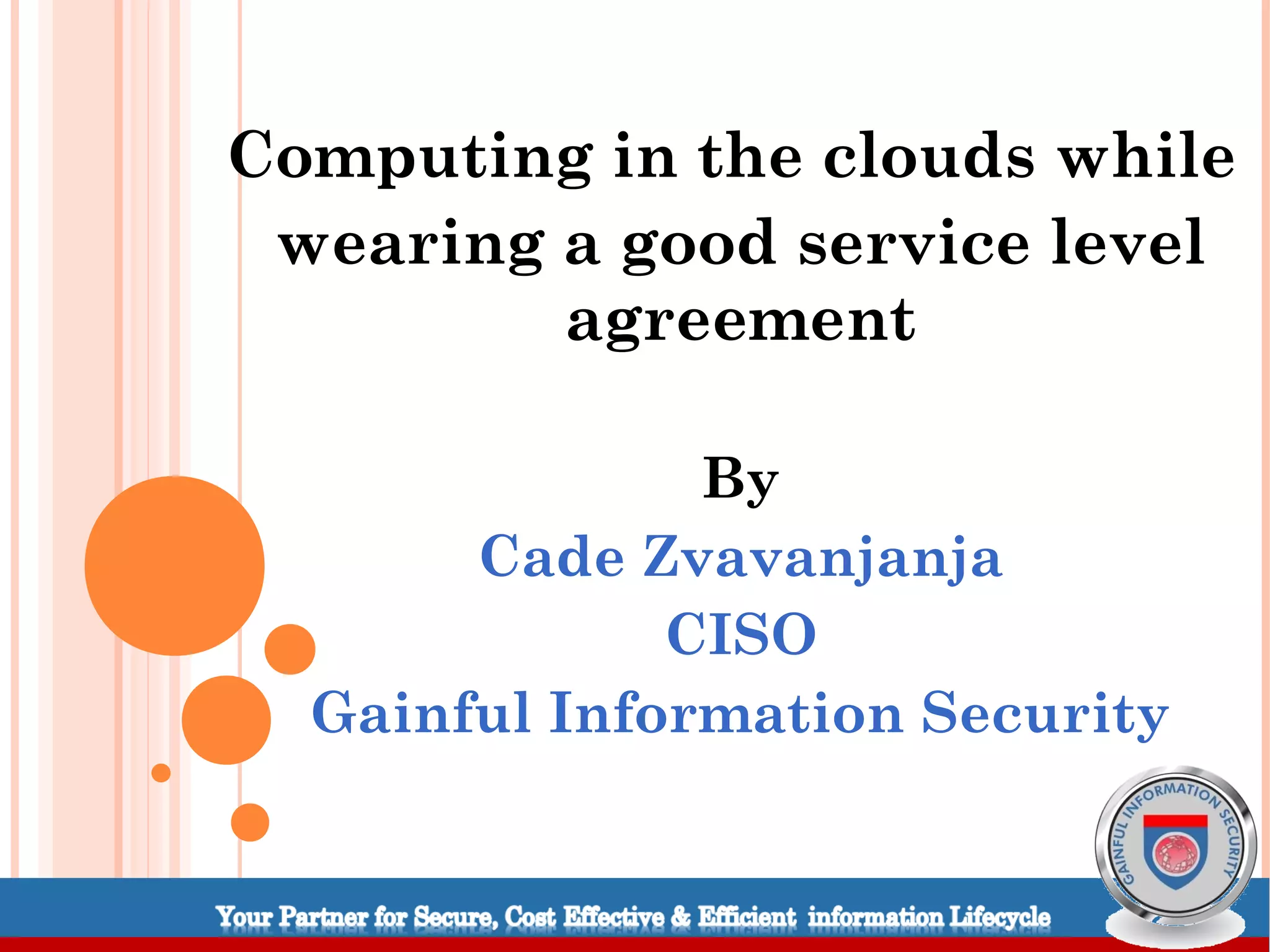 Cloud computing & service level agreements | PPT