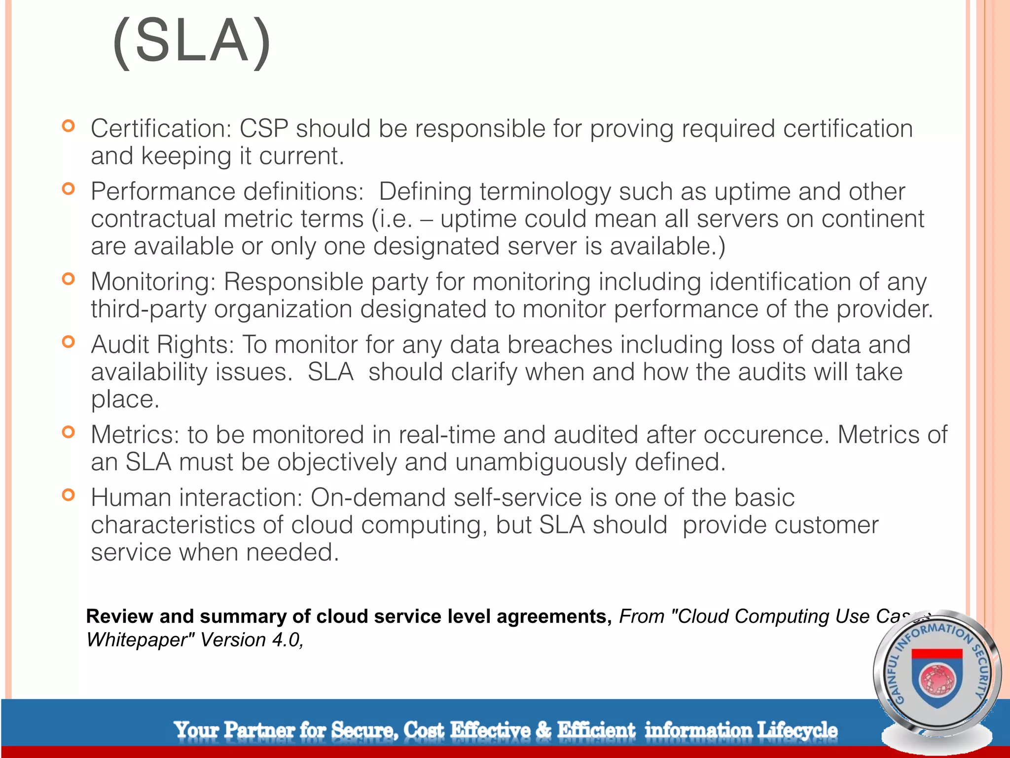 Cloud computing & service level agreements | PPT