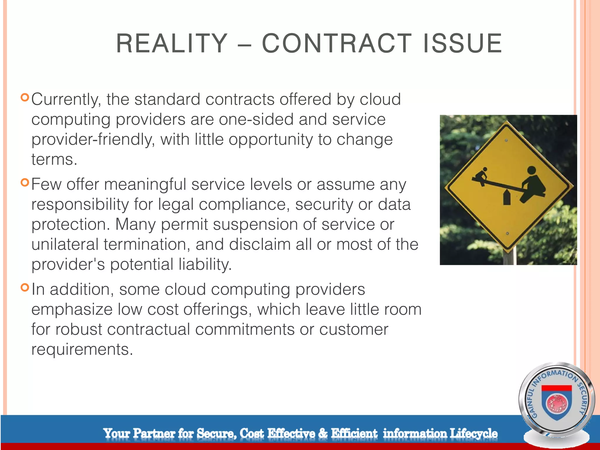 Cloud computing & service level agreements | PPT