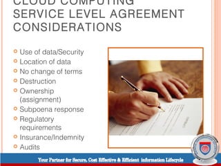 Cloud computing & service level agreements | PPT