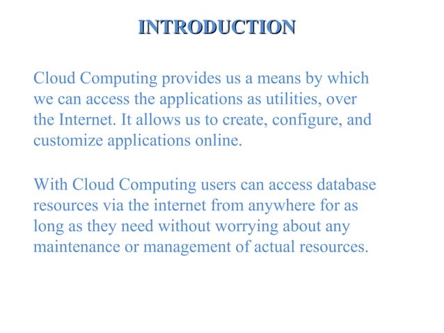 Cloud computing simple ppt | PPT