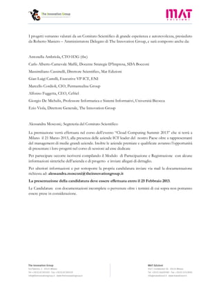 Cloud computing summit__2013_award_presentazione | PDF