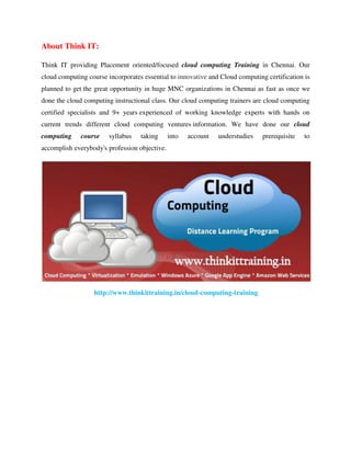 Cloud computing certification in chennai | PDF | Cloud Computing | Internet