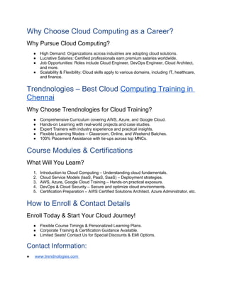 Best Cloud Computing Training in Chennai | DOCX