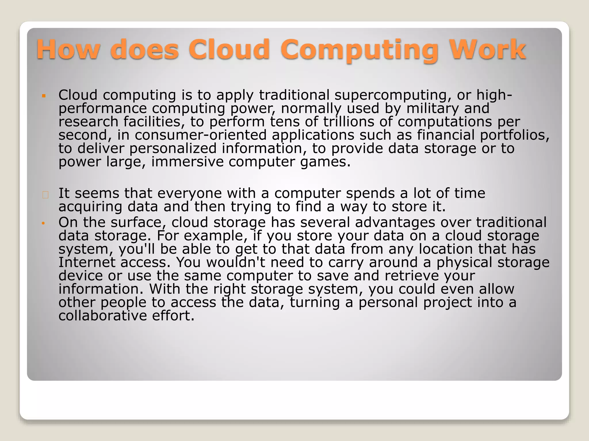 Cloud computing tutorial for beginners | PPTX