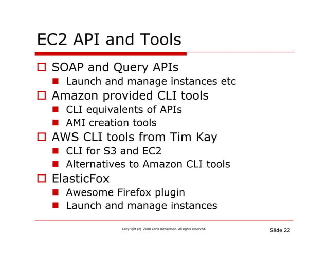 Developing and Deploying Java applications on the Amazon Elastic Compute Cloud (CloudCon East 08 ...