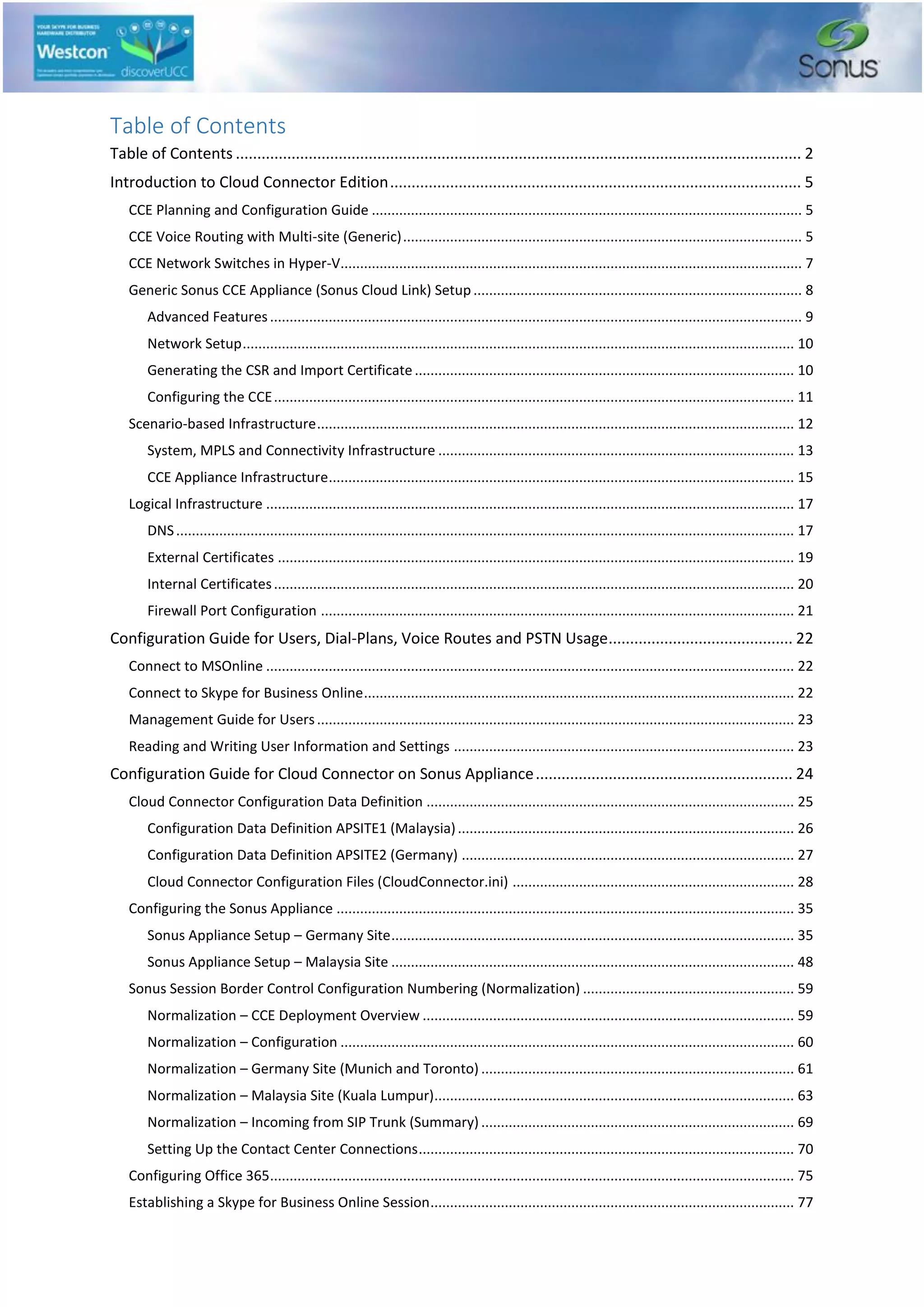 Cloud Connector configuration guide with Sonus cloud link | PDF