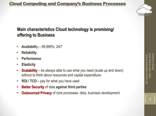 Cloud cpmputing and busness processes | PPT
