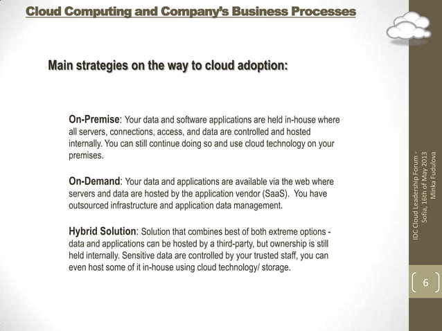 Cloud cpmputing and busness processes | PPSX