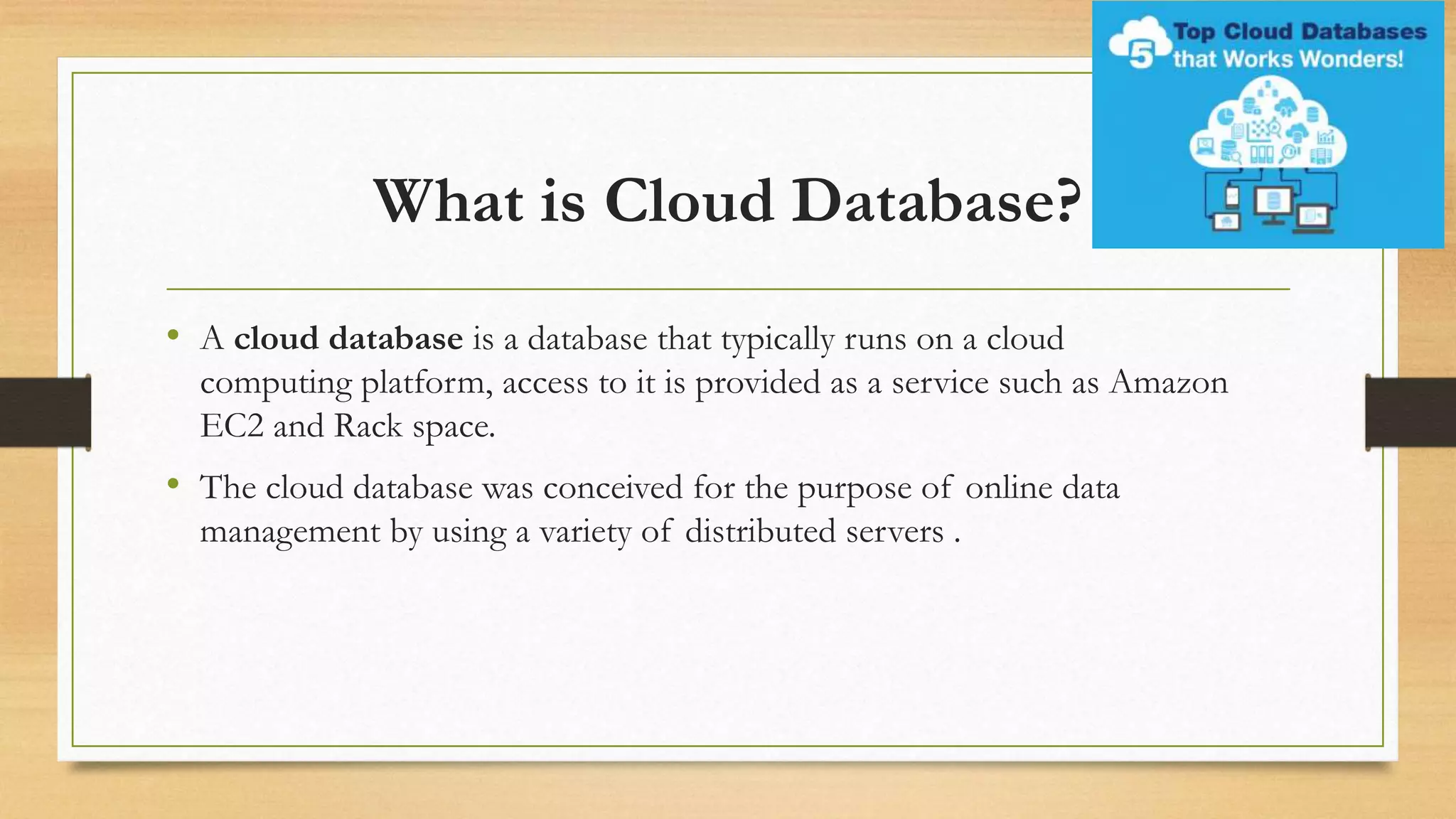 Cloud database | PPTX