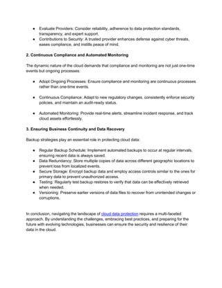 Cloud Data Protection-Reliable Solutions for Companies | PDF