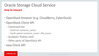 Oracle Cloud Storage Service & Oracle Database Backup Cloud Service | PDF