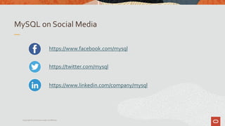 MySQL, An Open Source Ecosystem, Oracle Modern Cloud Day, Oslo ...