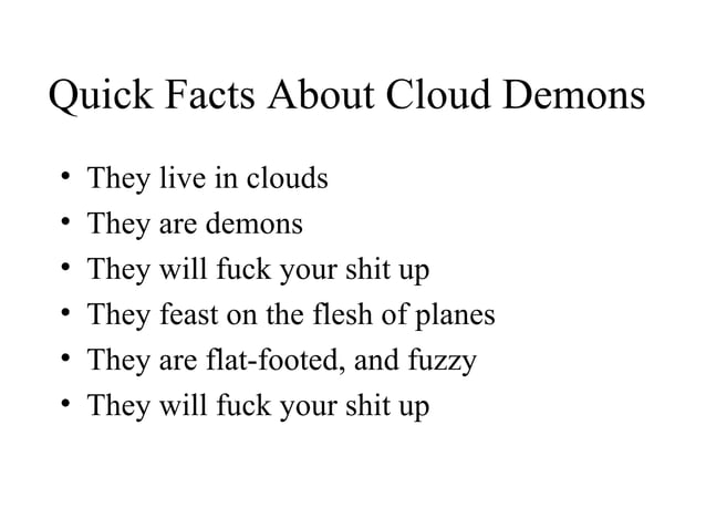 Cloud Demons | PPT Cloud Demons | PPT
