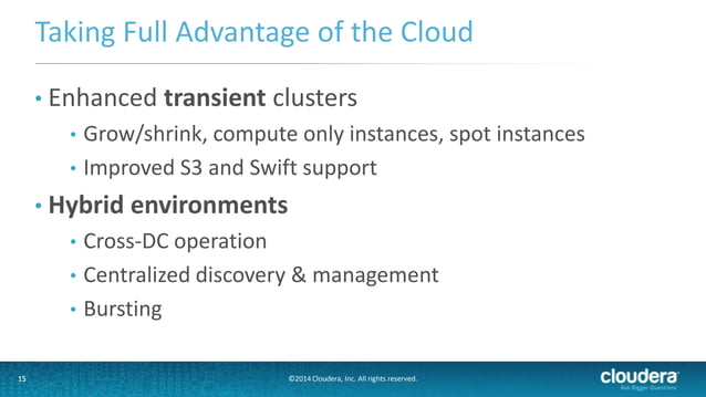 Cloudera Federal Forum 2014: Cloud Deployment for the Enterprise Data Hub | PPT