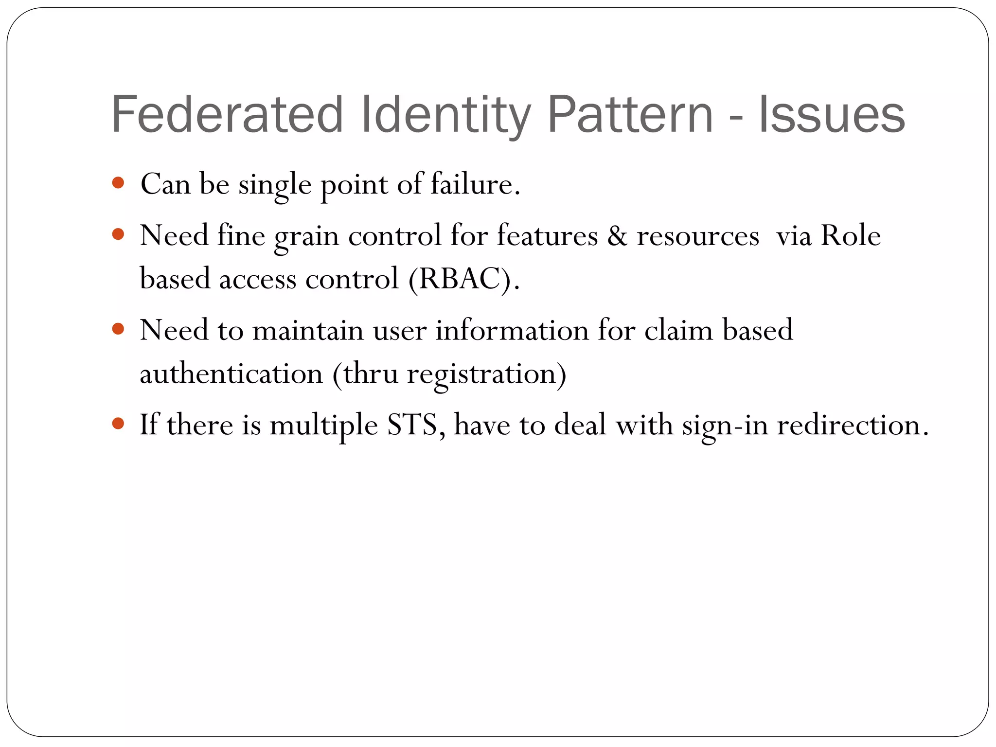 Cloud design patterns - Federated Identity & Gatekeeper | PPTX | Internet | Computing