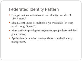 Cloud design patterns - Federated Identity & Gatekeeper | PPTX ...