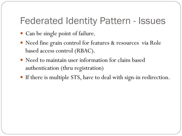 Cloud design patterns - Federated Identity & Gatekeeper | PPT