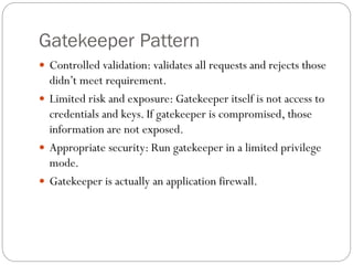 Cloud design patterns - Federated Identity & Gatekeeper | PPTX ...