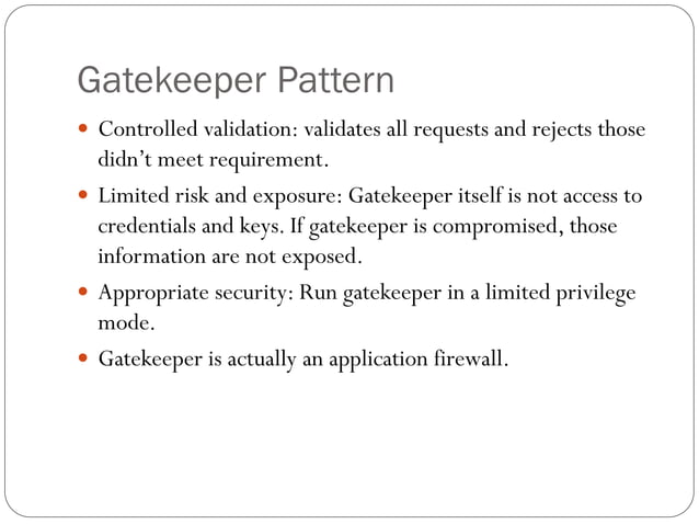 Cloud design patterns - Federated Identity & Gatekeeper | PPT