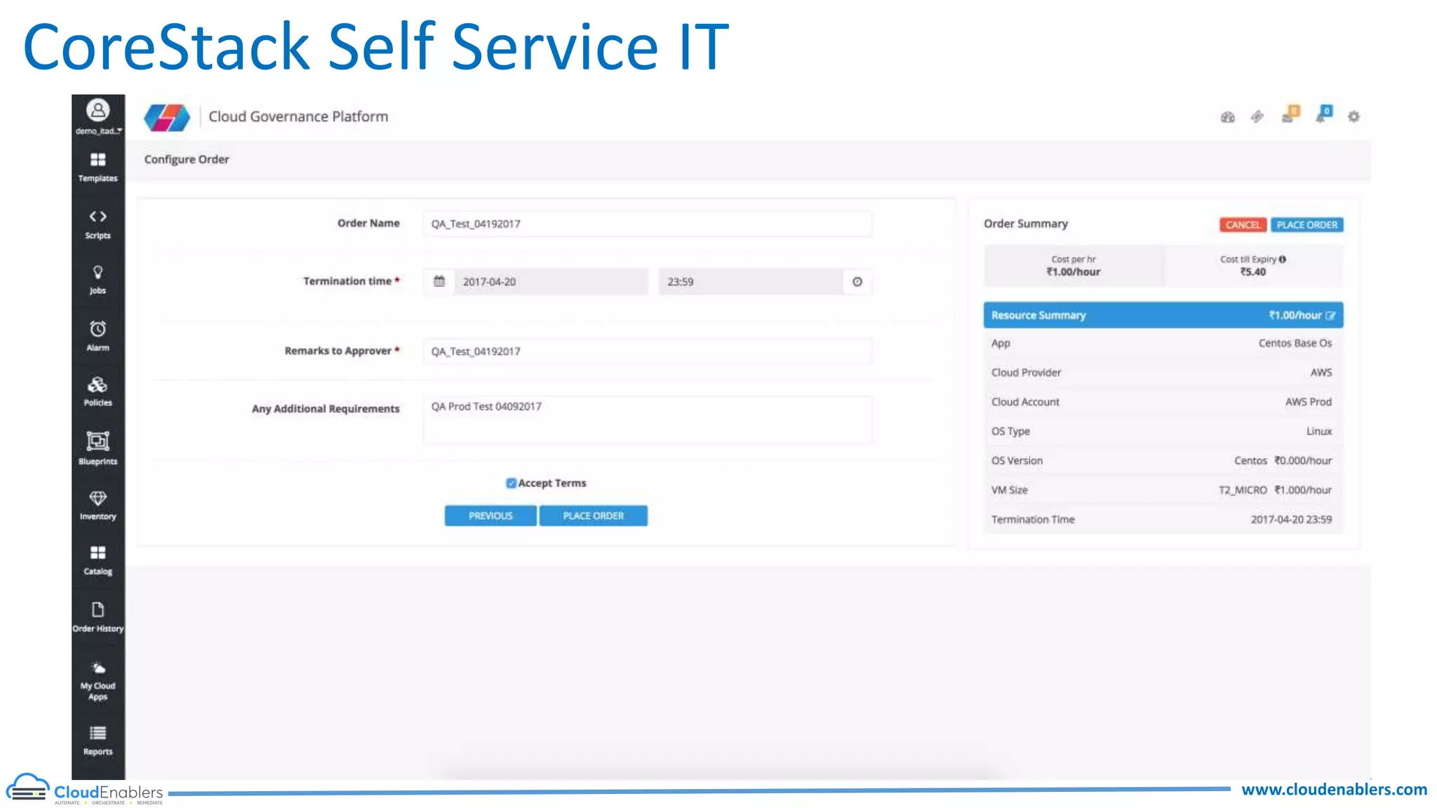Corestack Multi-Cloud Management | PPTX