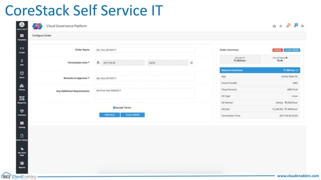 Corestack Multi-Cloud Management | PPTX