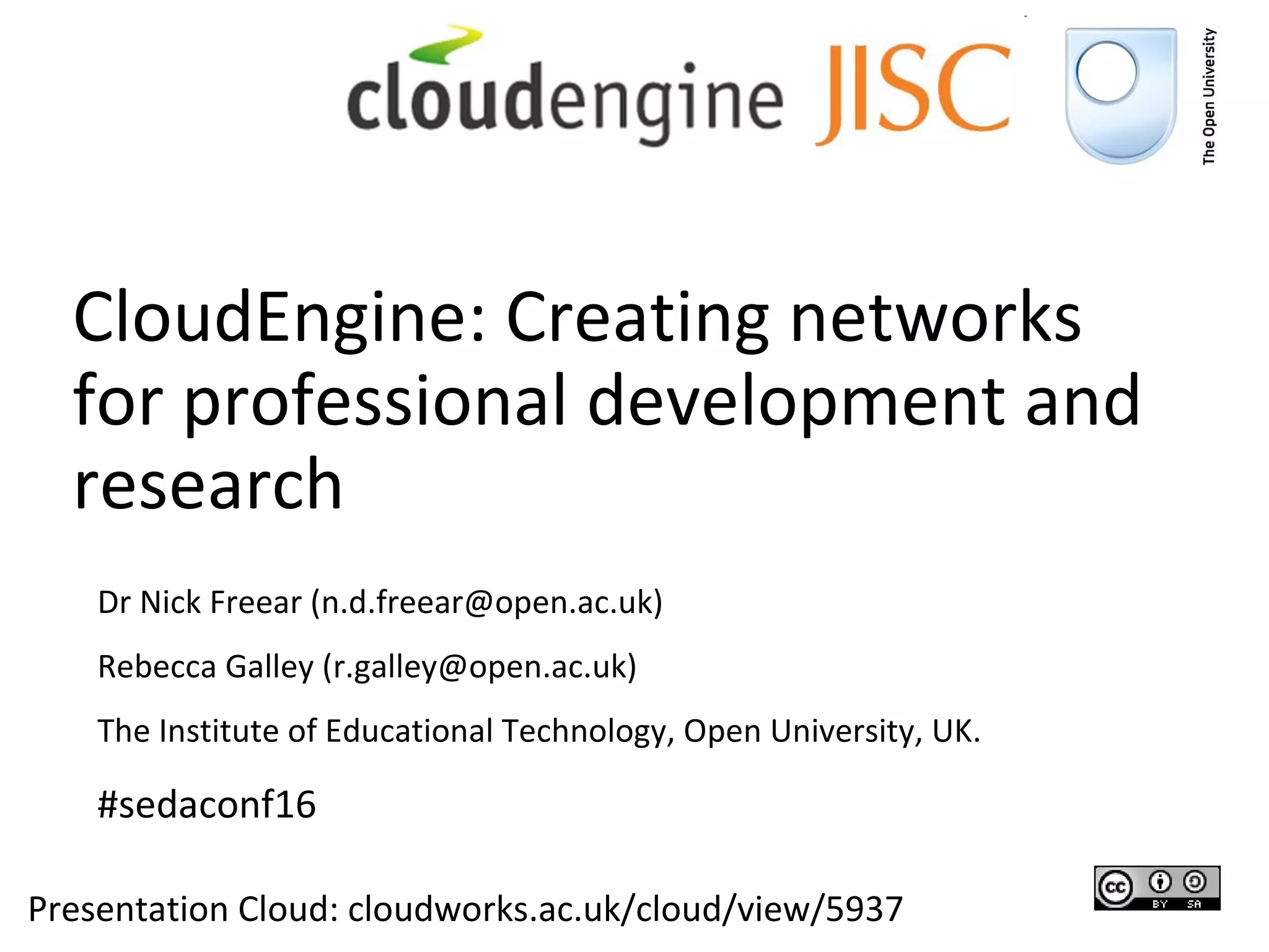 Cloudengine at SEDA 2011 | PPT