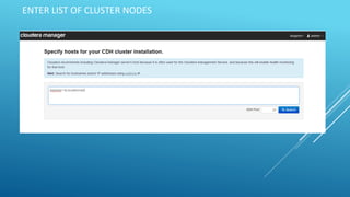 Cloudera cluster setup and configuration | PDF