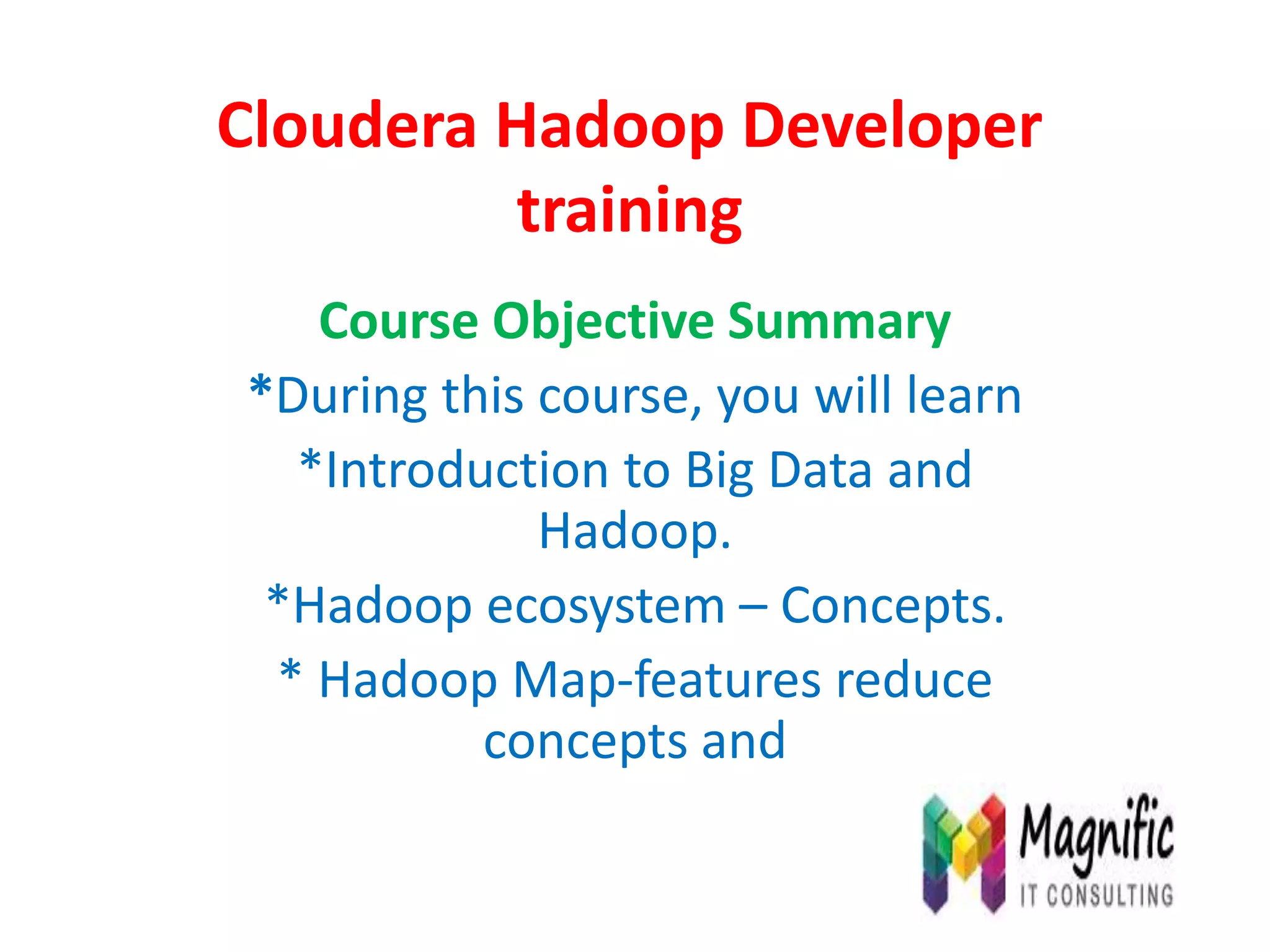 Cloudera Hadoop Developer Training Ppt