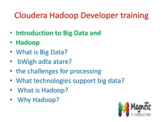 Cloudera hadoop developer training | PPT