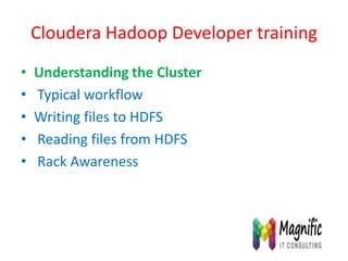 Cloudera hadoop developer training | PPTX | Cloud Computing | Internet